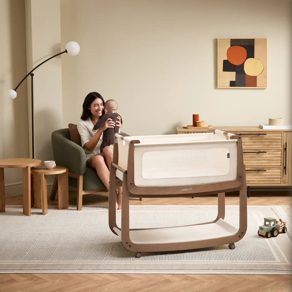 Snuz Pod Bedside Bassinet - Walnut — Cullen's Babyland & Playland