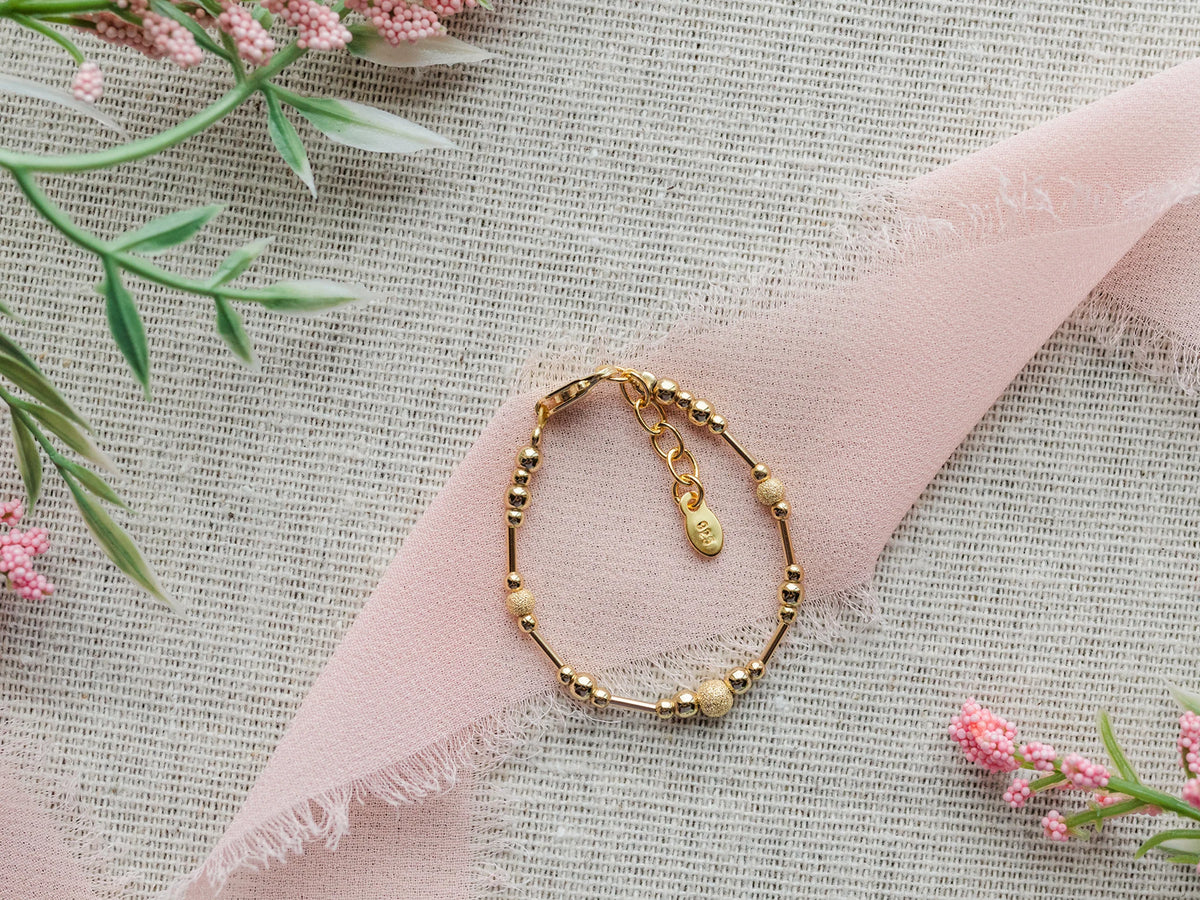 Cherished Moments Reese Gold-Plated Bracelet with Stardust Beads (SM ...