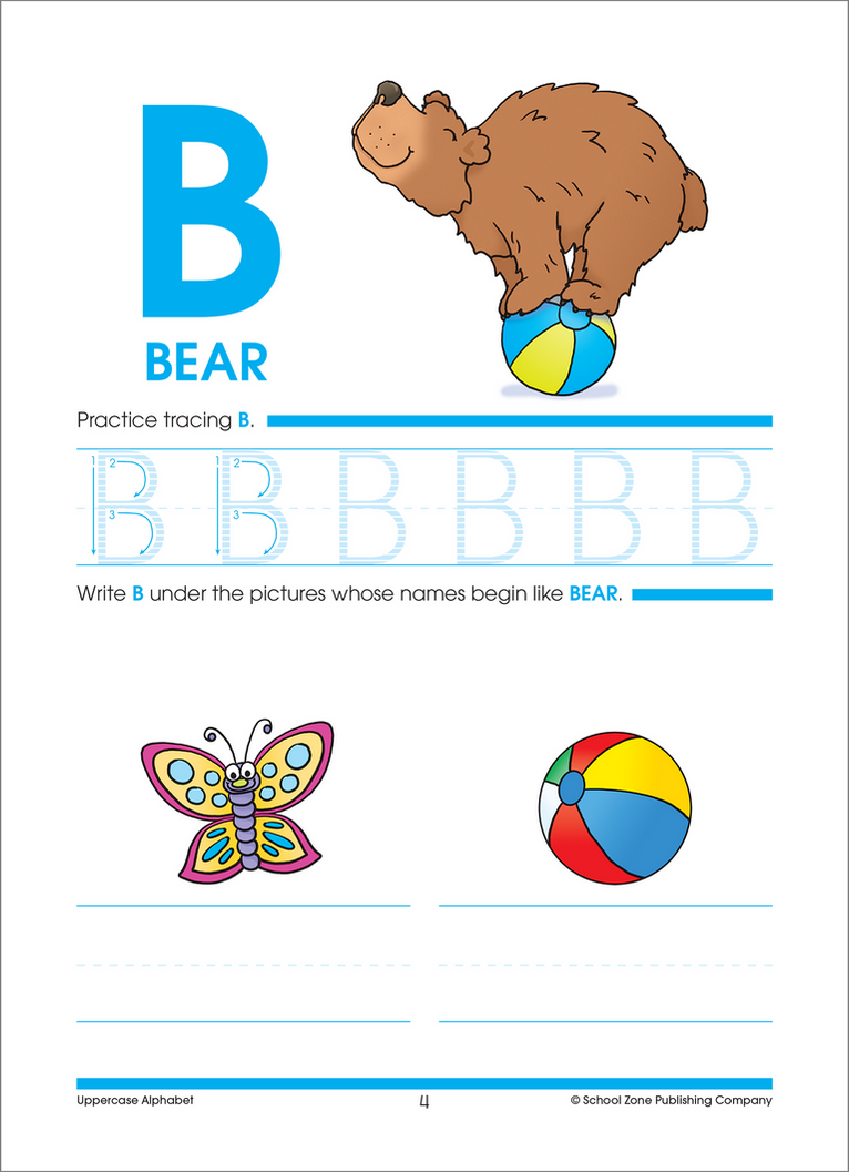 School Zone Uppercase Alphabet Workbook — Cullen's Babyland & Playland