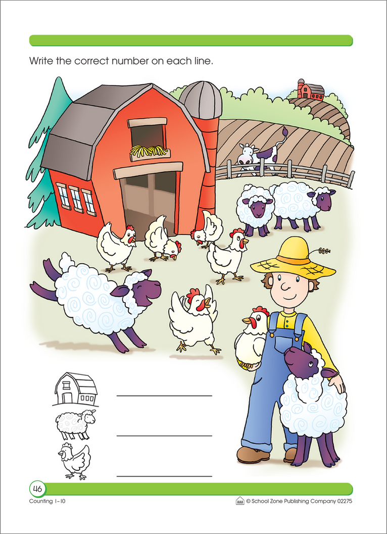 School Zone Counting 1-10 Workbook — Cullen's Babyland & Playland